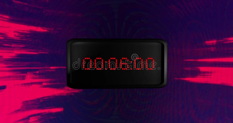 Animation of Red Digital Timer Changing with Pink Light Trails on ...