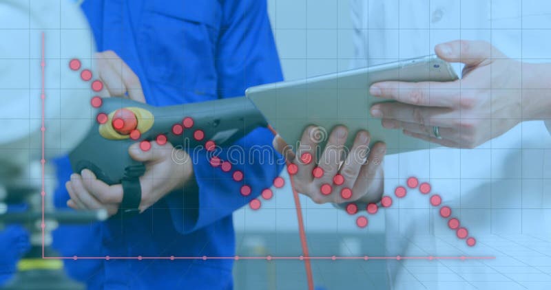 Animation of Red Graph Processing Over Caucasian Male Workers Using ...