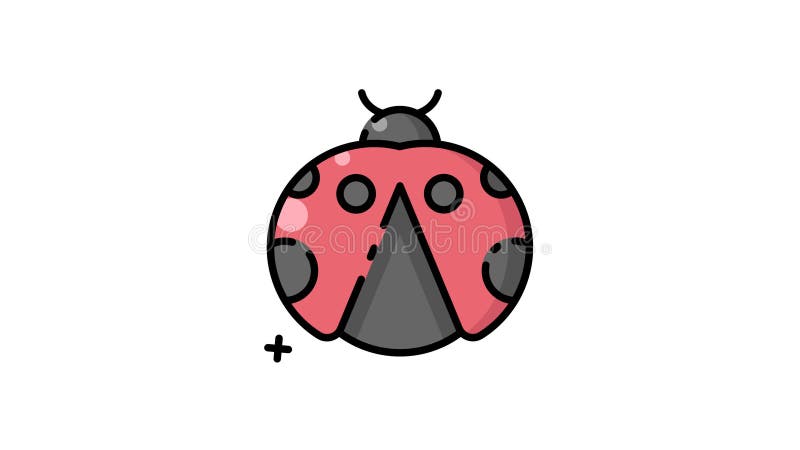 Red Ladybug with Black Spots Animation Video Design Stock Footage ...
