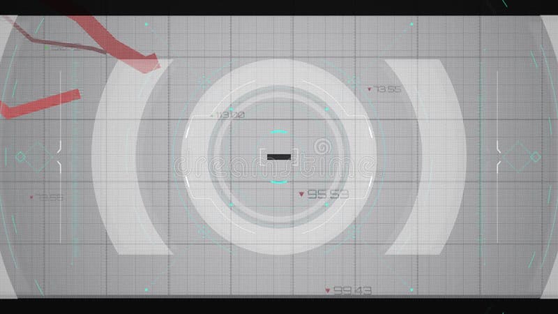 Animation of Red Lines, Scope Scanning and Data Processing Over Grid ...