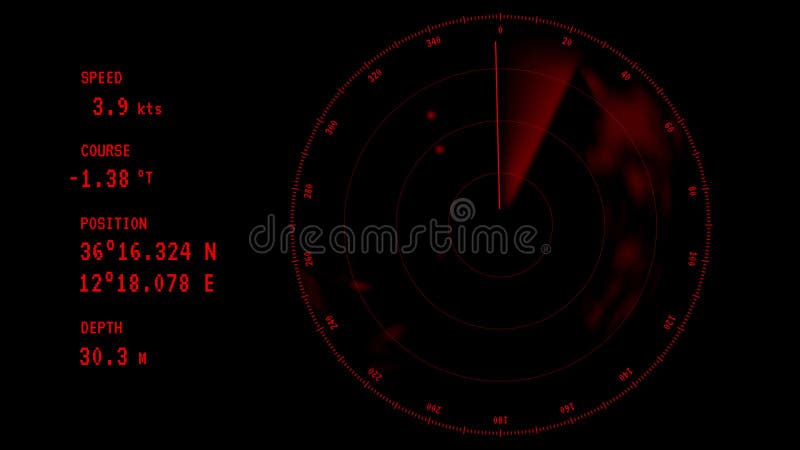 Animation - Red Ray Running on the Screen of the Radar Stock Video ...