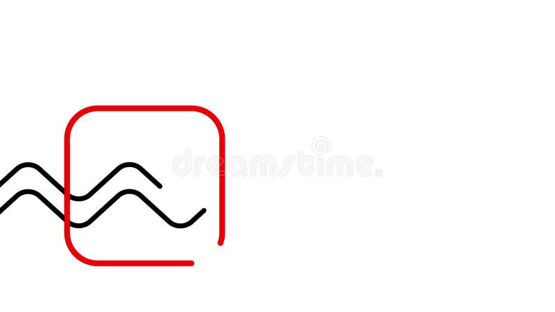 Curved Line Wiggle Animation on White Background and Black Point Stock ...