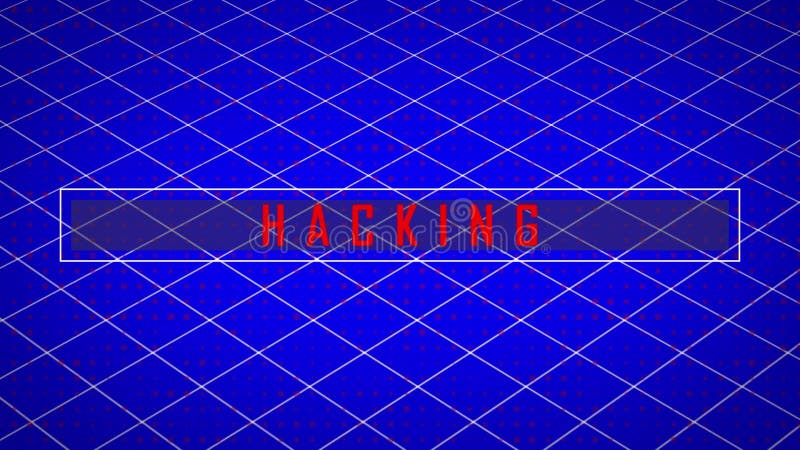 Animation of Hacking Text, Red Lines Descending and Numbers Over Grid ...
