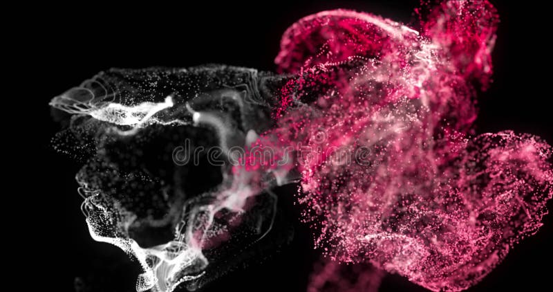 Animation of Red and White Particles Moving on Black Background Stock ...