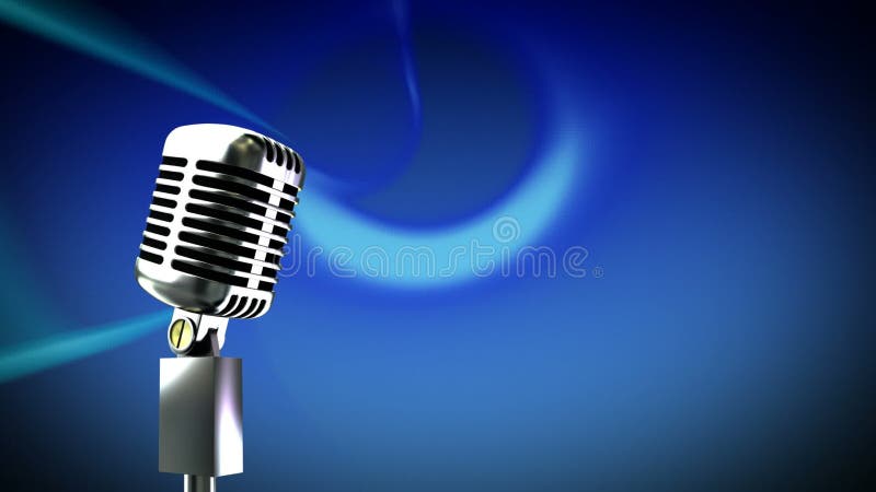 Microphone and Moving Blue Lights Stock Footage - Video of generated ...