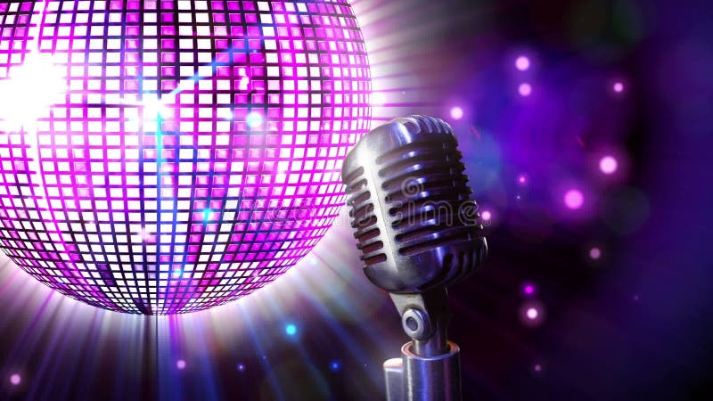 Microphone and disco ball stock footage. Video of change - 163529878