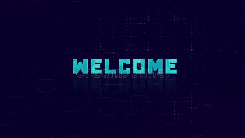 Welcome Glitch Effect Text Digital TV Distortion 4K Loop Animation ...