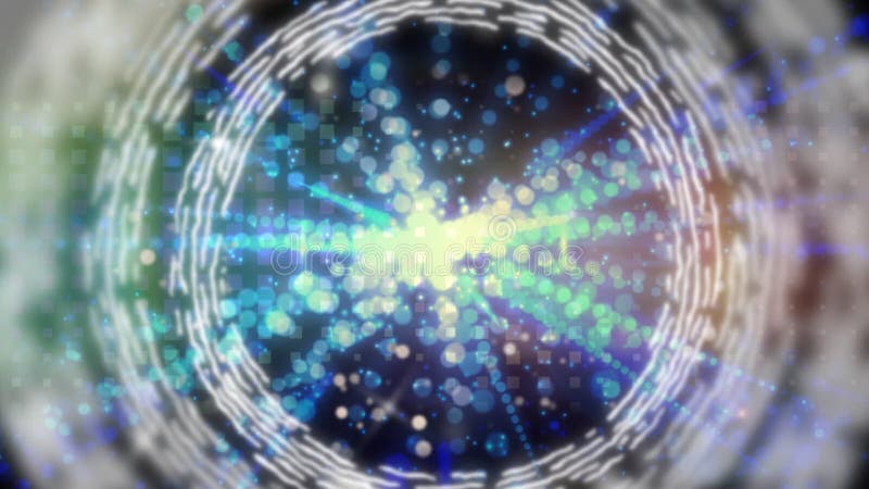 Animation of Revolving White Rings Over Sparkling Stars and Glowing ...