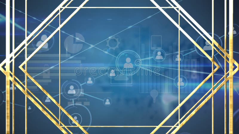 Animation of Rhombus Pattern and Connected Icons Over Icons and ... Animation of Rhombus Pattern and Connected Icons Over Icons and ...