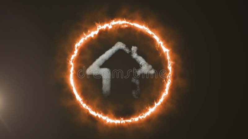 Animation of Ring of Fire with House Icon of Smoke Inside it and ...