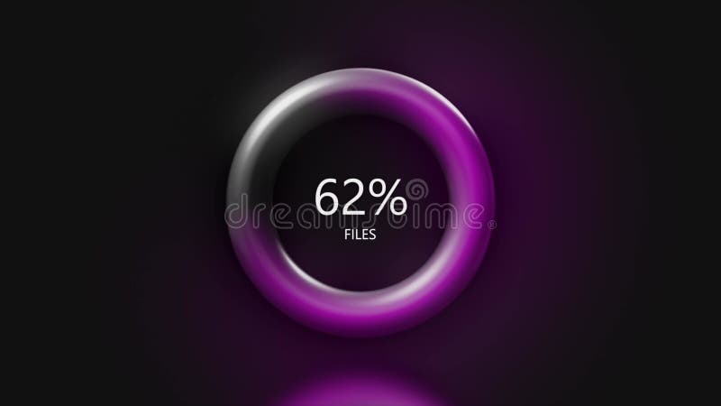Animation of Ring Progress with Percent Counter on Black Background ...