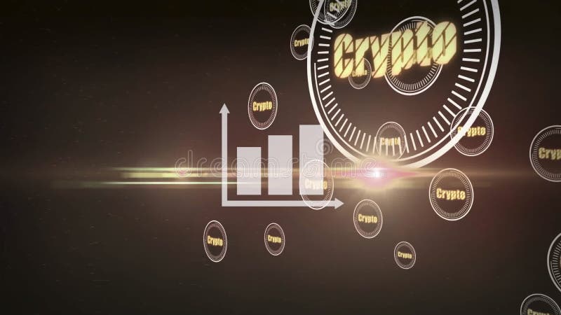 Animation of Rising Bar Chart with Crypto-themed Graphics and Circular ...