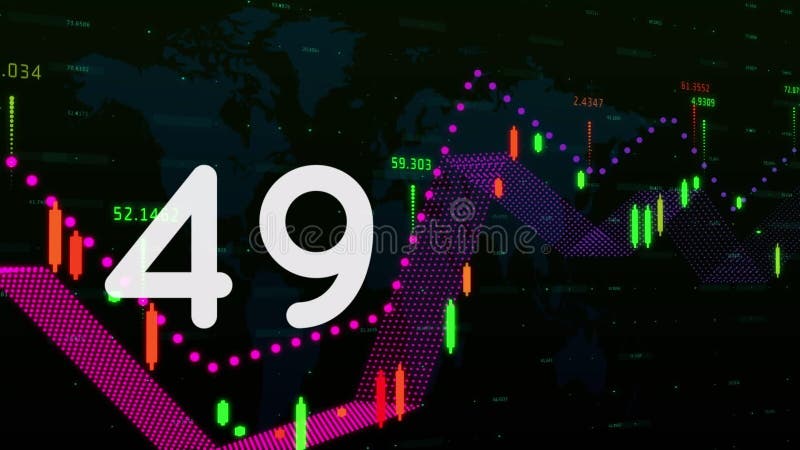 Animation of Rising Number Counting To 100, Over Black Interface ...
