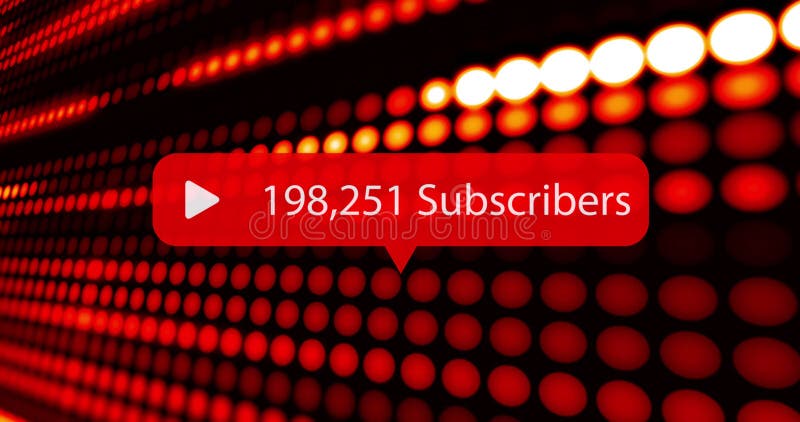 Animation of Rising Number of Subscribers with Rows of Red Led Lights ...