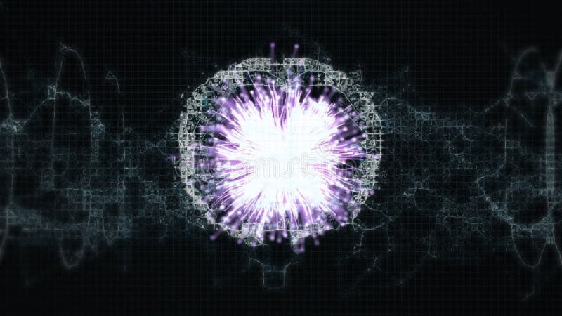 Animation of Rotating Brain Scan, with Waves and Pink Electric Current ...