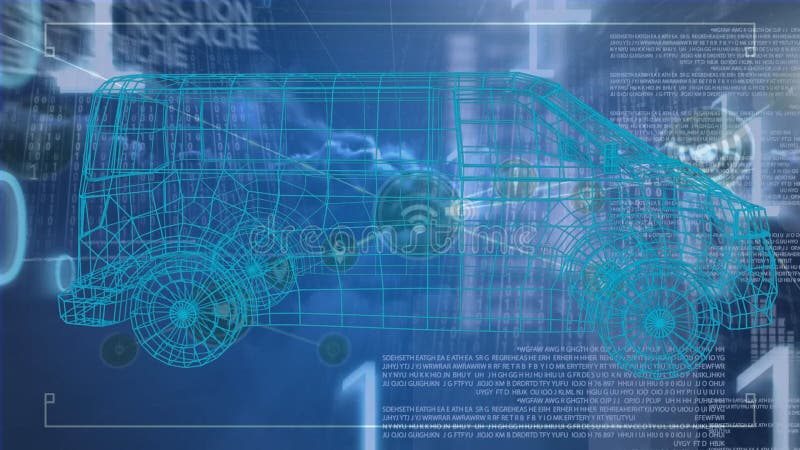 Animation of Rotating Car Model and Binary Code Over Network of ...