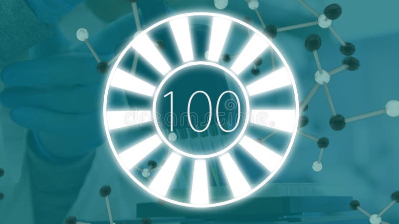 Animation of 100 in Rotating Circle, Falling Nucleotides Over Cropped ...