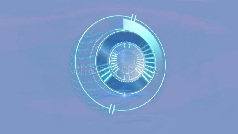 Animation of Rotating Circular Safe Lock Processing on Blue Background ...