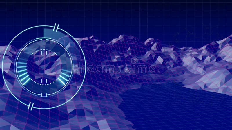 Animation of Rotating Circular Scope Over Moving Digital Landscape ...