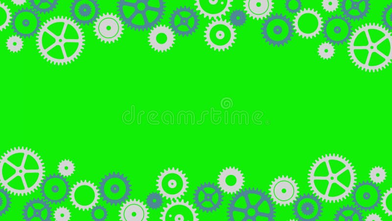 Animation of Rotating Gears Wheels 4K | Green Background for Chroma Key ...
