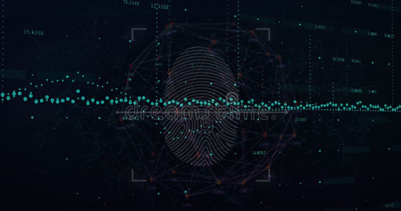 Animation of Rotating Human Brain with Digital Cyber Falling on Black ...