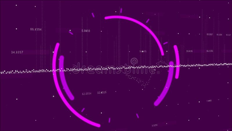 Animation of Rotating Pink Safe Lock and Data Processing, on Black ...