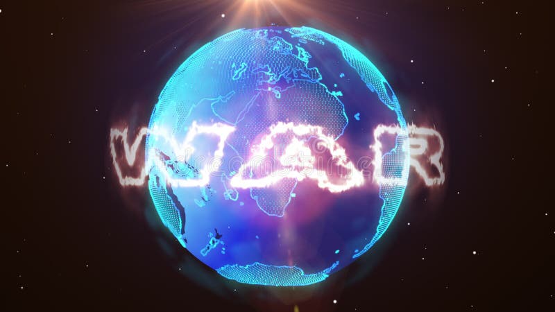 Animation Planet Earth with Fire Text War Stock Footage - Video of sign ...