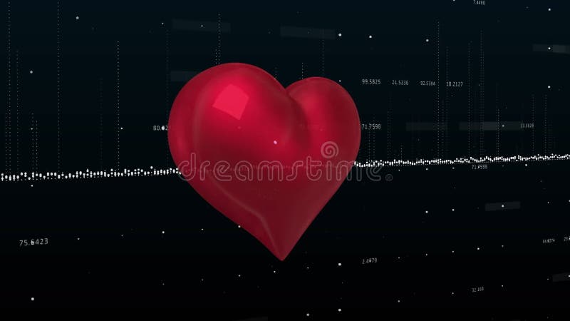 Heart Line Art on Red Background. Video Flat Cartoon Animation Design ...