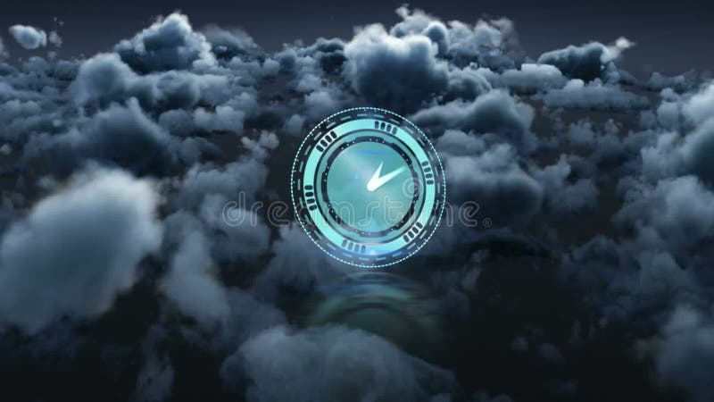 Animation of Rotating Safe Lock with Clock Hand Over Clouds Stock ...