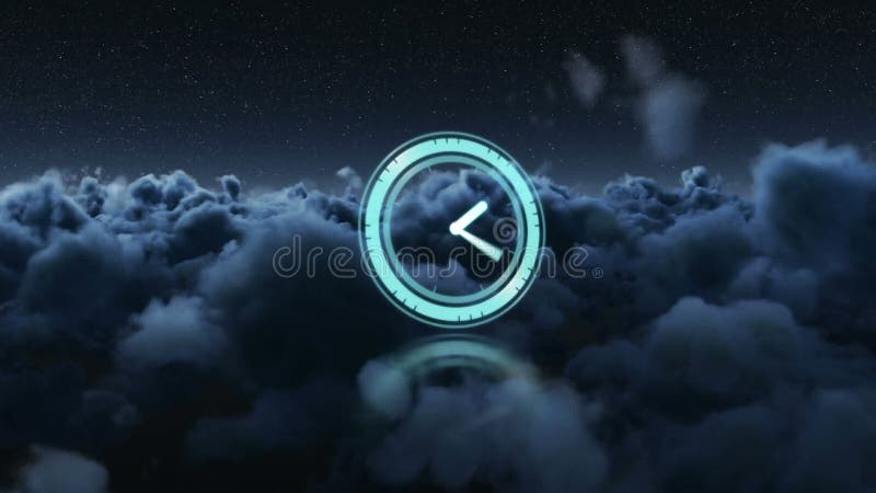 Animation of Rotating Safe Lock with Clock Hand Over Clouds Stock ...