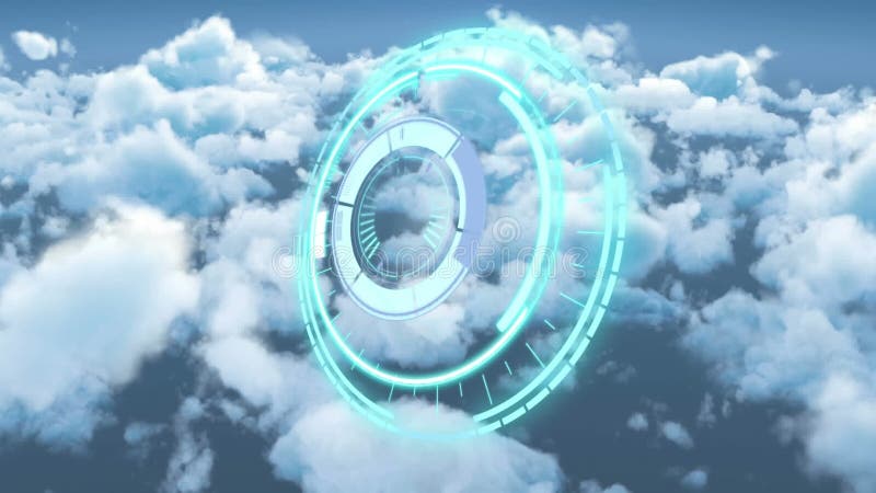 Animation of Rotating Safe Lock with Clock Hand Over Clouds Stock Video ...