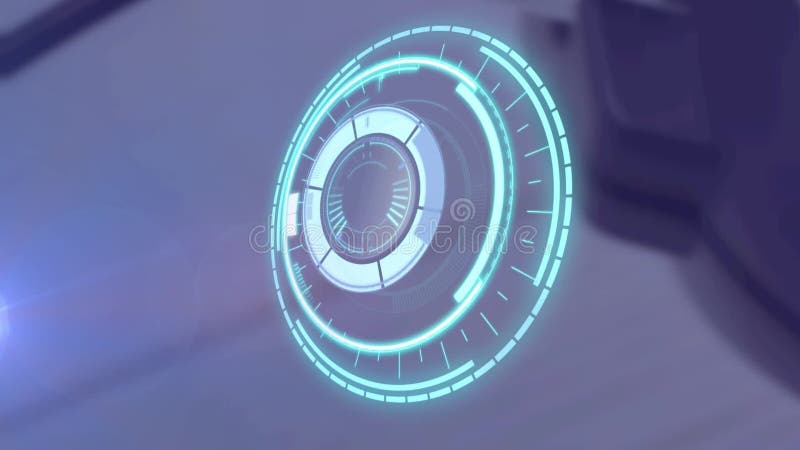 Animation of Rotating Safe Lock Over Light Trail on Blurred Background ...