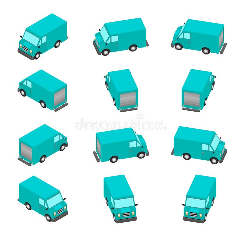 Animation of the Rotation of the Car in Isometric View. Stock Vector ...