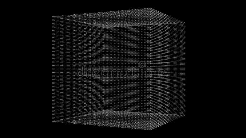 Animation of the Rotation of a Cube of Particles Stock Footage - Video ...