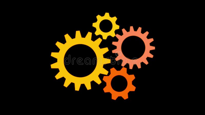 Animation Rotation of the Orange Gear Teeth Isolate. Stock Footage ...