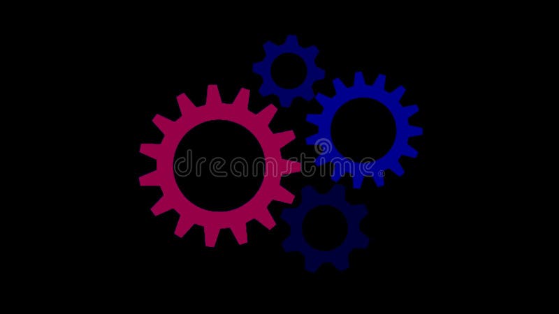 2d Animation of Gear Icon and Lightning Symbol in Circle in Center ...