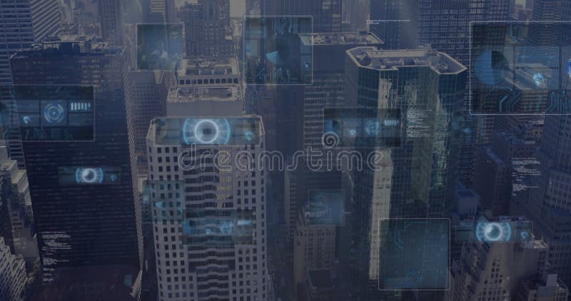 Animation of Round Scanners and Data Processing Against Aerial View of ... Animation of Round Scanners and Data Processing Against Aerial View of ...