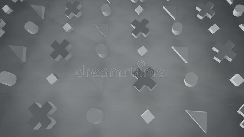 Animation of Rows of Abstract Shapes Moving on Grey Background Stock ...