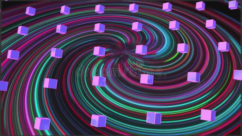 Animation of Rows of 3d Cubes Shapes Moving Over Light Trails Stock ...