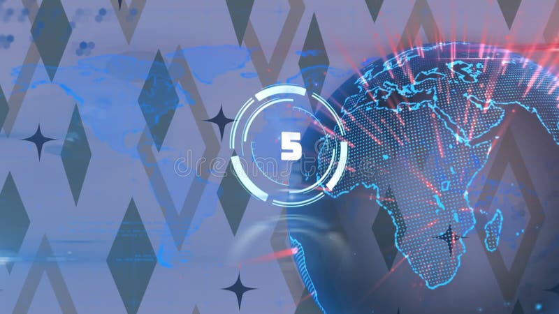 Animation of Safe Lock with Countdown Over Global Network of ...