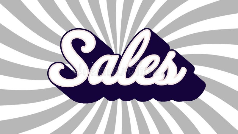 Animation of Sales White Text Over Grey Stripes Spinning on White ...