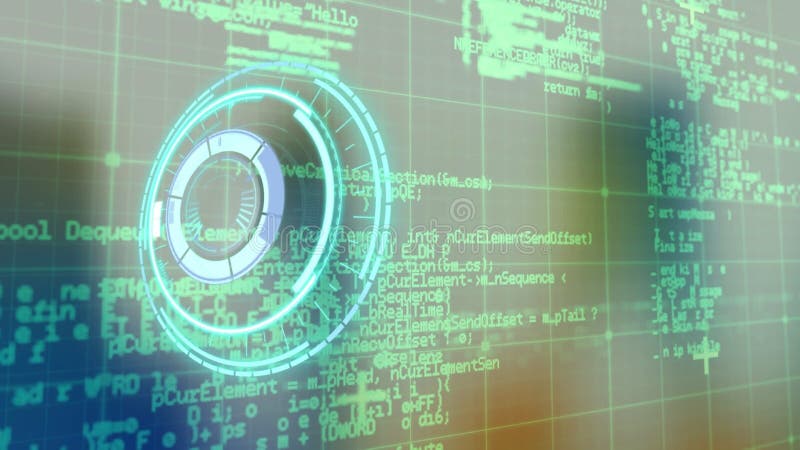 Animation of Scan Scope Over Grid and Data Processing Stock Video ...