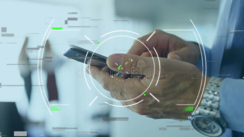 Animation of Scan Scoping Over Caucasian Men Using Smartphone Stock ...