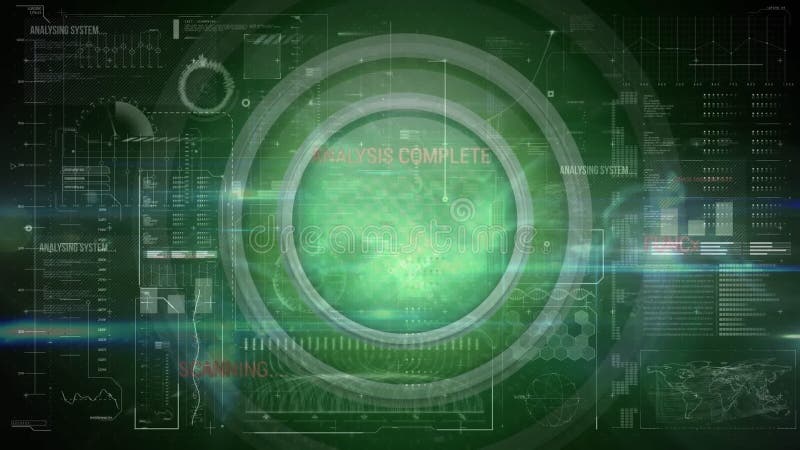 Animation of Scanner and Data Processing on Digital Interface Stock ...