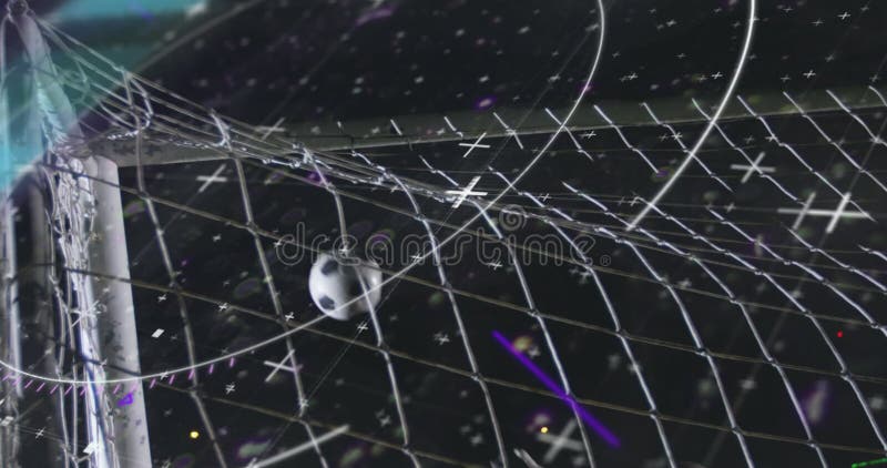 Animation of Scanner Processing Data Over Football Going into Goal ...