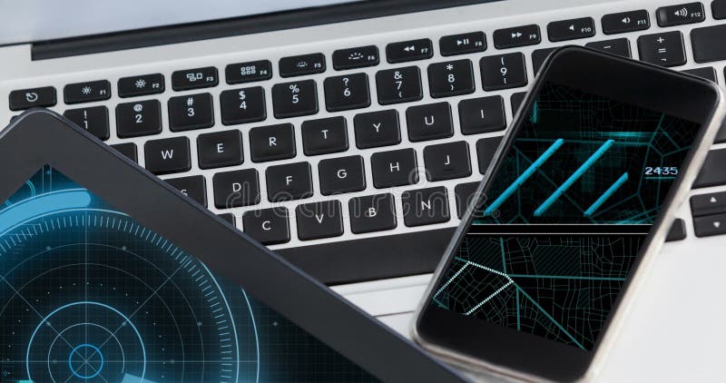 Animation of Scanner and Processing Data on Screens of Tablet and ...