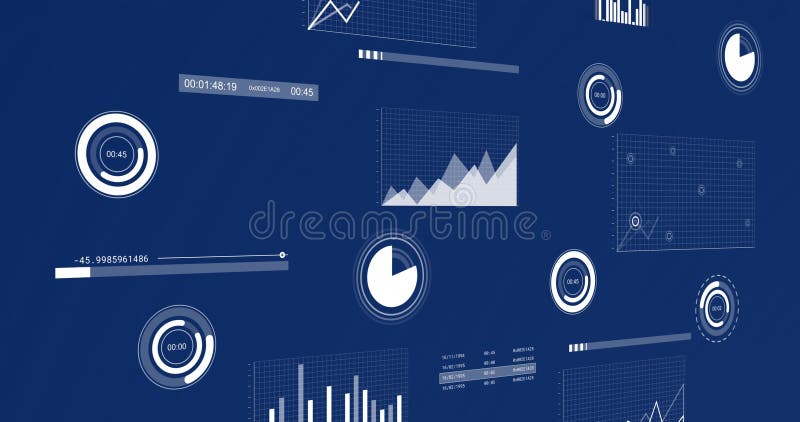Animation of Scanners and Charts Processing Data on Dark Blue ... Animation of Scanners and Charts Processing Data on Dark Blue ...