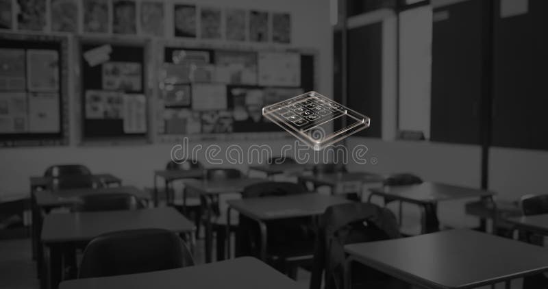 Animation of School Icons Over Empty Classroom Stock Video - Video of ...