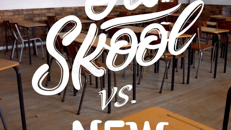 Animation of School Text Over Empty Classroom Stock Video - Video of ...