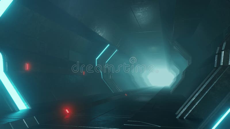 Animation of a Science Fiction Corridor Hallway Seamless Loop Stock ...